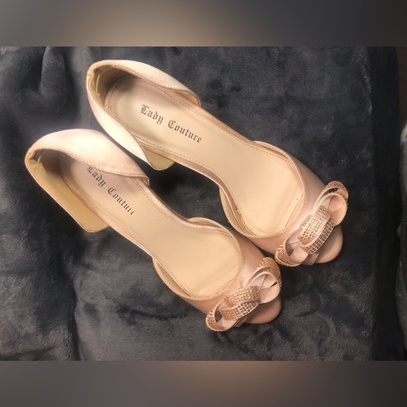 Lady Couture | Shoes | Lady Couture Lady Champagne Beaded Bow Pumps ...